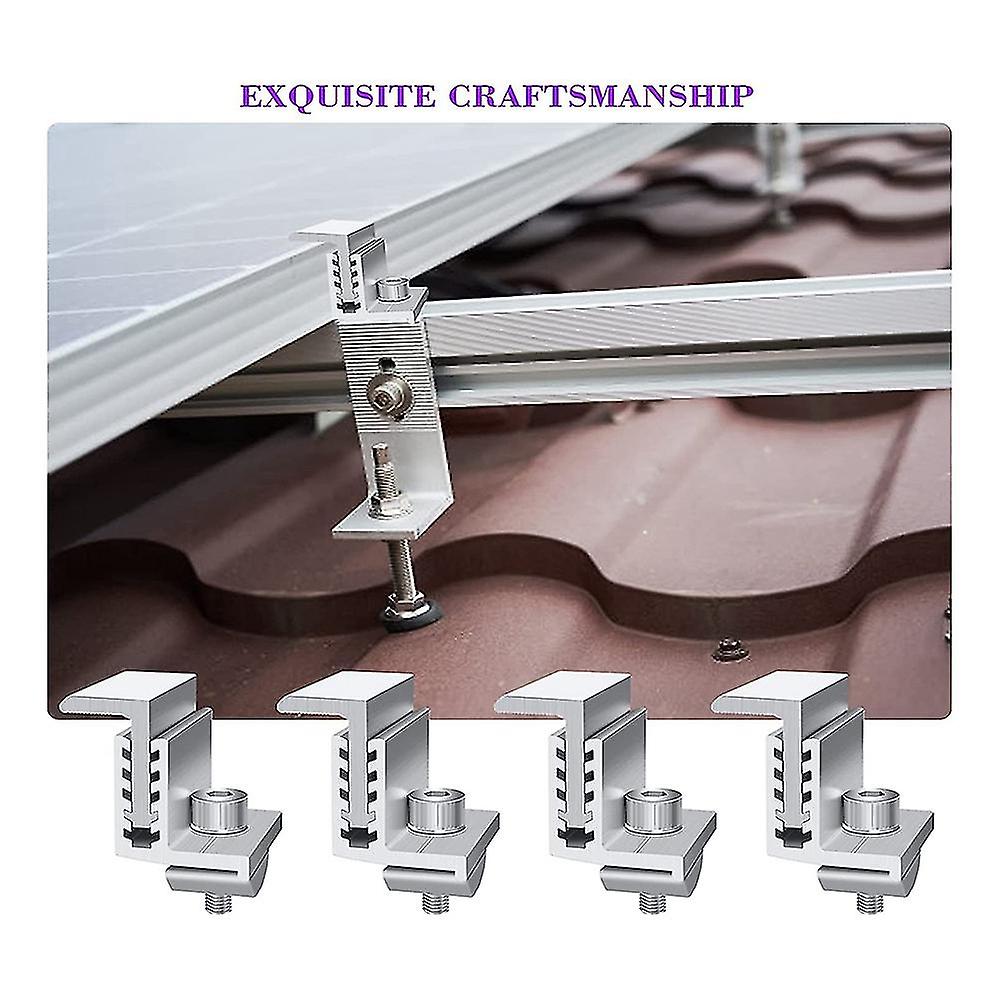 4 Packs Solar Panel Mounting Brackets Adjustable End Panel Clamp ...
