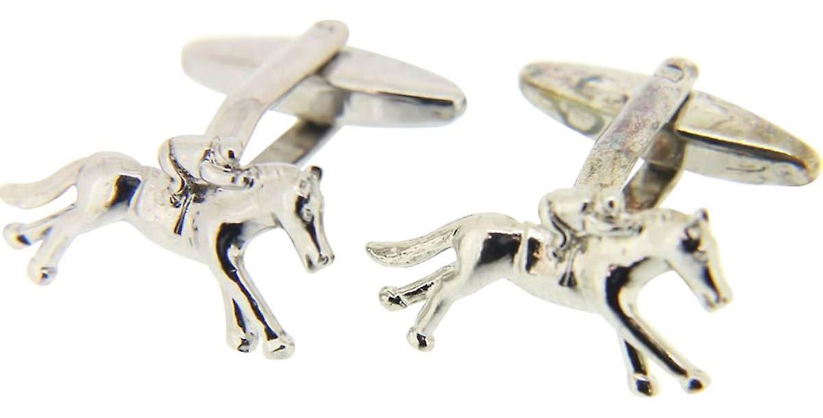 David Van Hagen Horse and Jockey Country Cufflinks - Silver | Fruugo UK