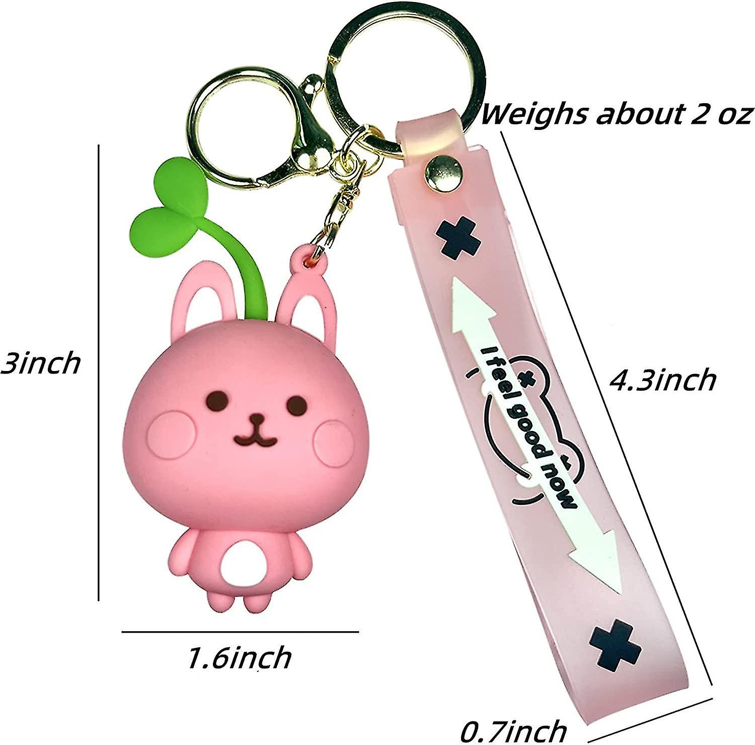 Cute Boy Girl Animal Keychains Sprouting On Head Cartoon Animal Bag ...
