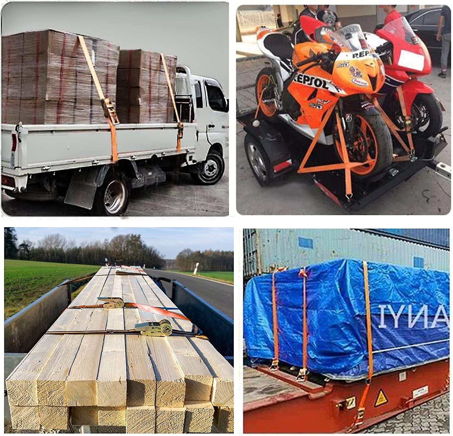 Ratchet Strap - 2 x 2000 kg 6m Lashing Strap Fixing or Securing the ...