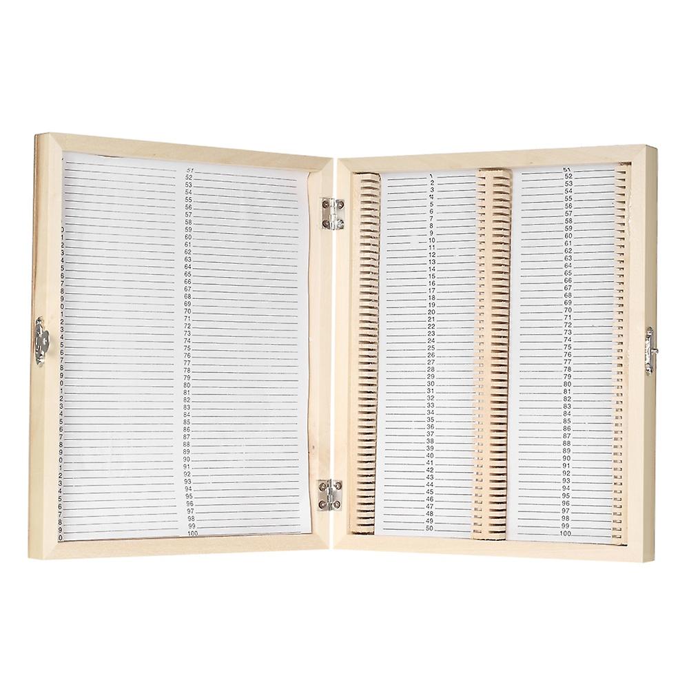 100-Places Wooden Slide Storage Box with Numbered Slots Contents Sheet ...