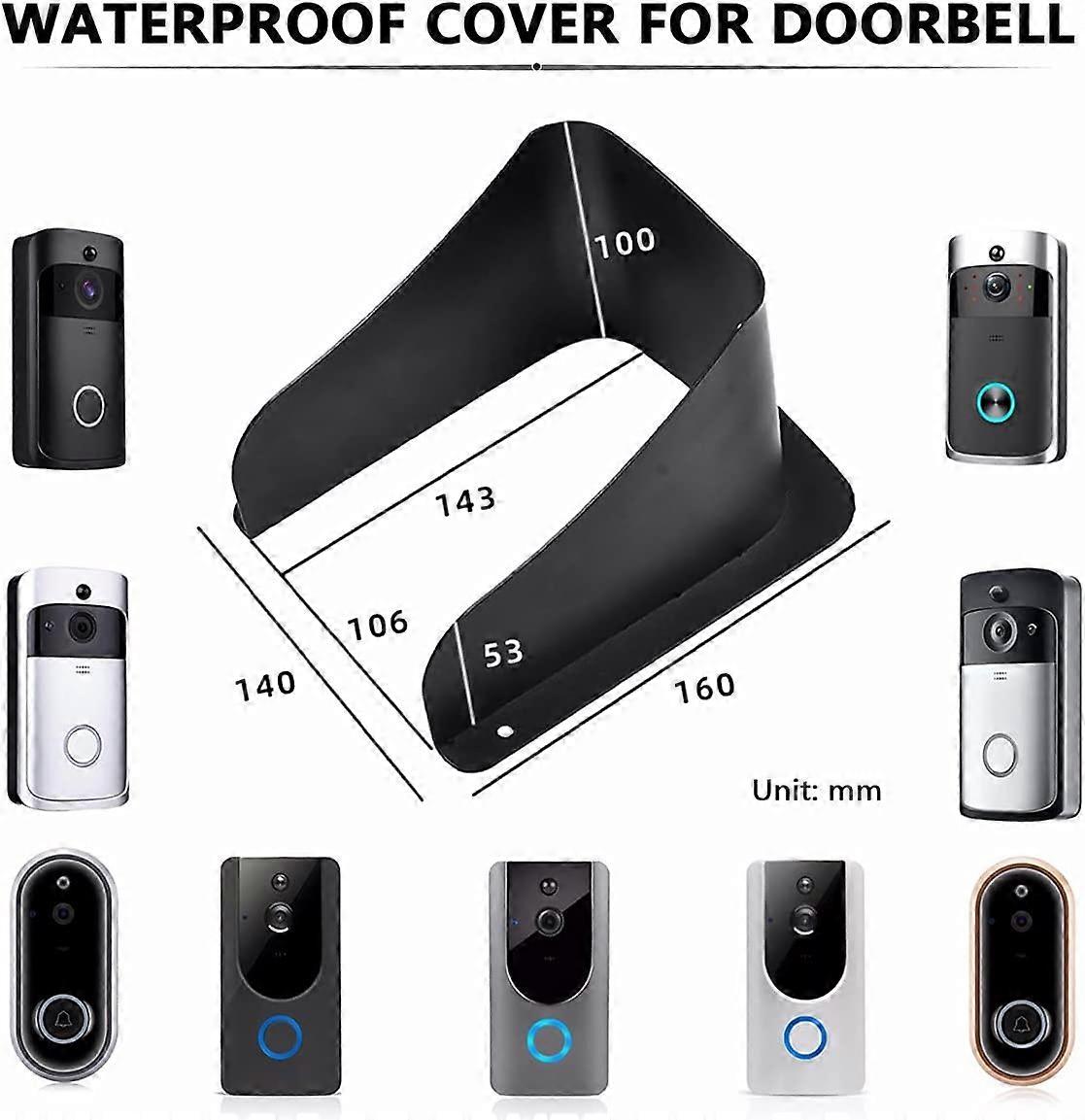 Doorbell Cover, Waterproof Metal Cover Wireless Doorbell for Video Camera, Button Chime, Ring ...
