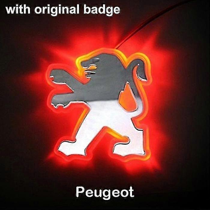 1pc 2d Led Car Tail Logo Light Badge Emblem Backlight For Peugeot 206 ...