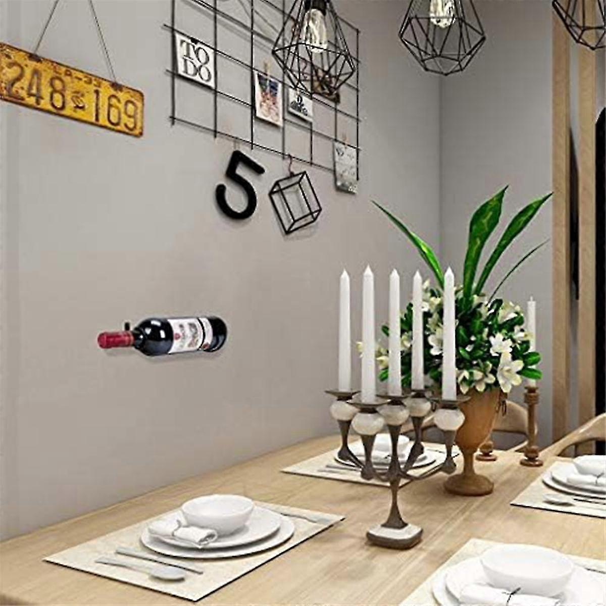 6Pcs Wall-Mounted Wine Rack, Wine Bottle Display Rack, Metal Hanging ...