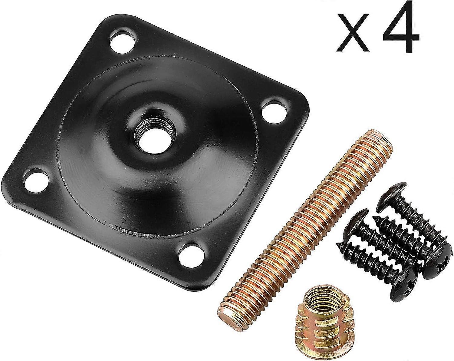 LINJOU 47 x 48 x2.3mm Furniture Leg Attachment Plates Industrial ...