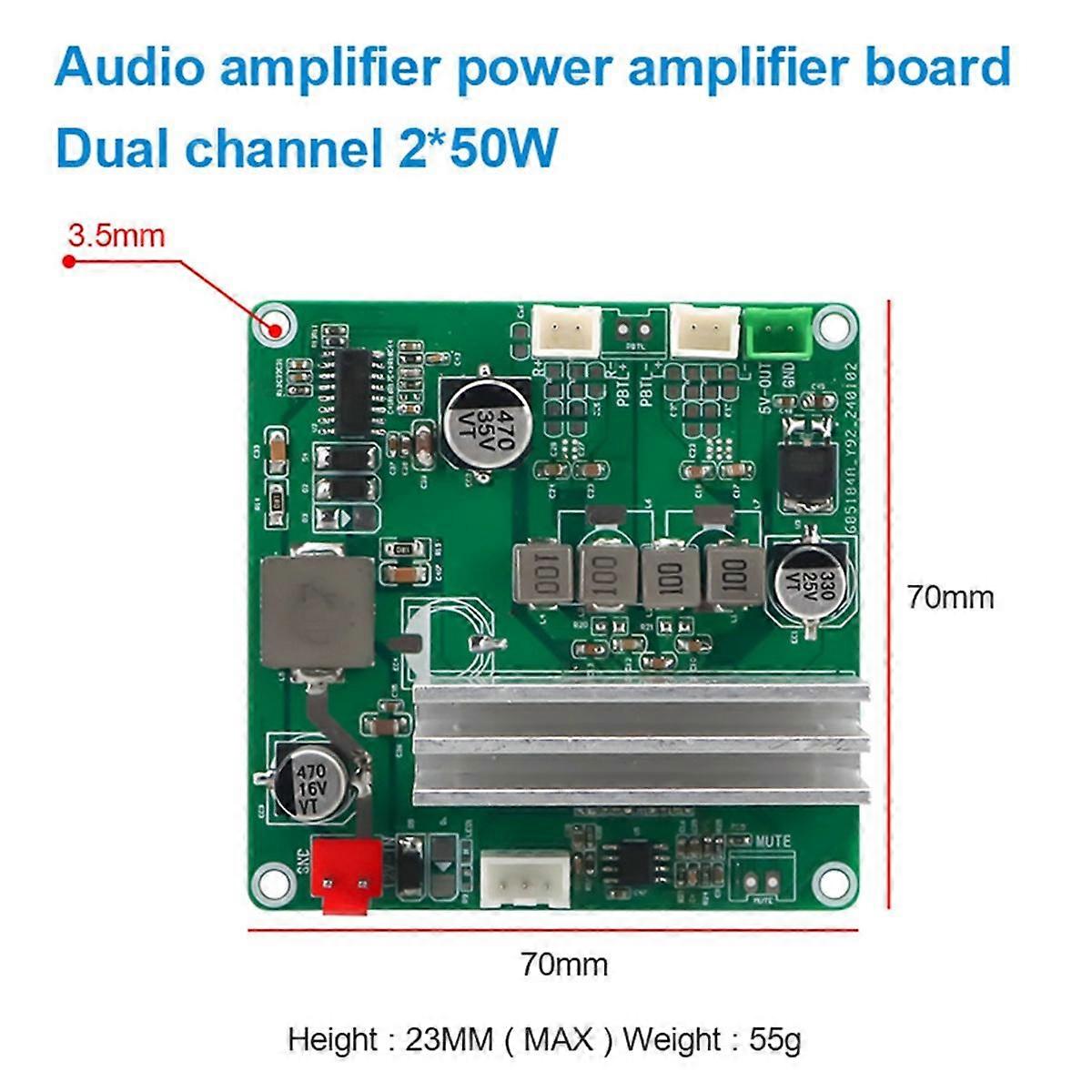 TPA3116D2 Audio Amplifier Board 2.0 Channel 2x50W Stereo HIFI Power ...