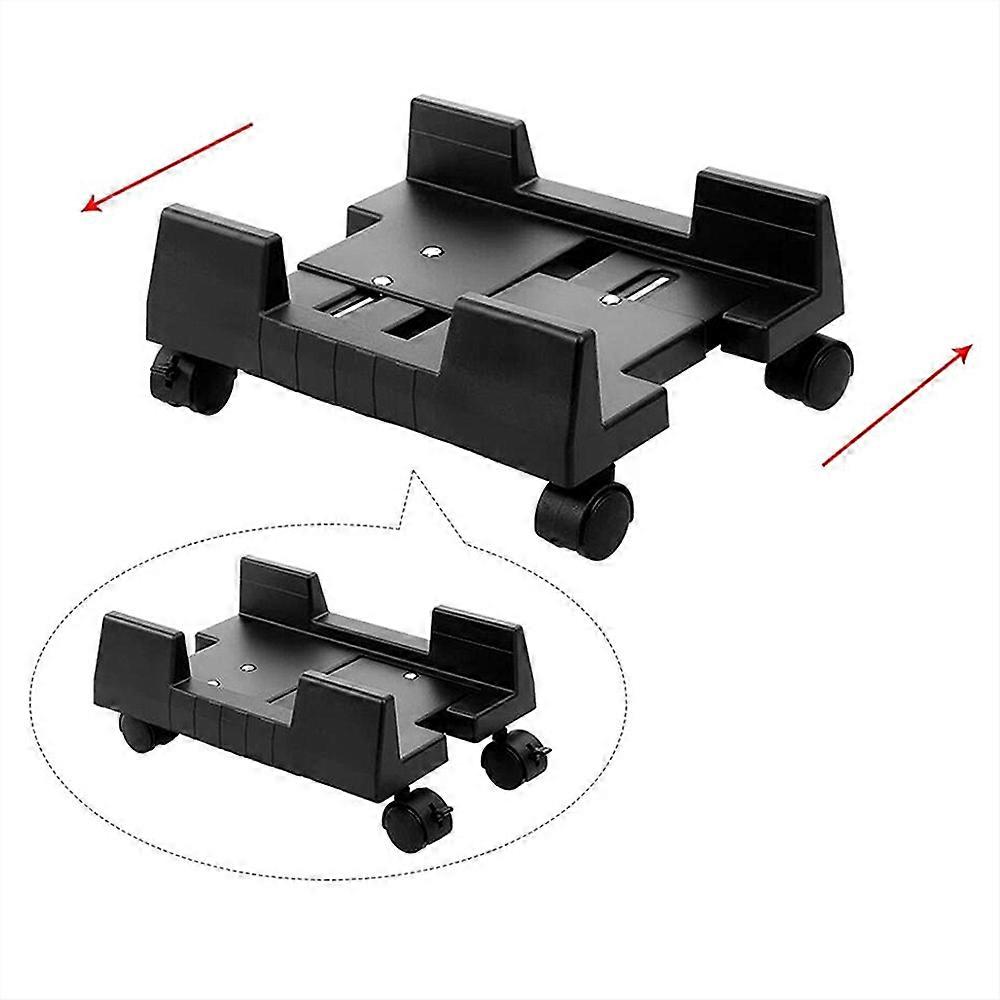 Mobile Desktop Computer Floor Stand Rolling Wheels Adjustable Width PC ...