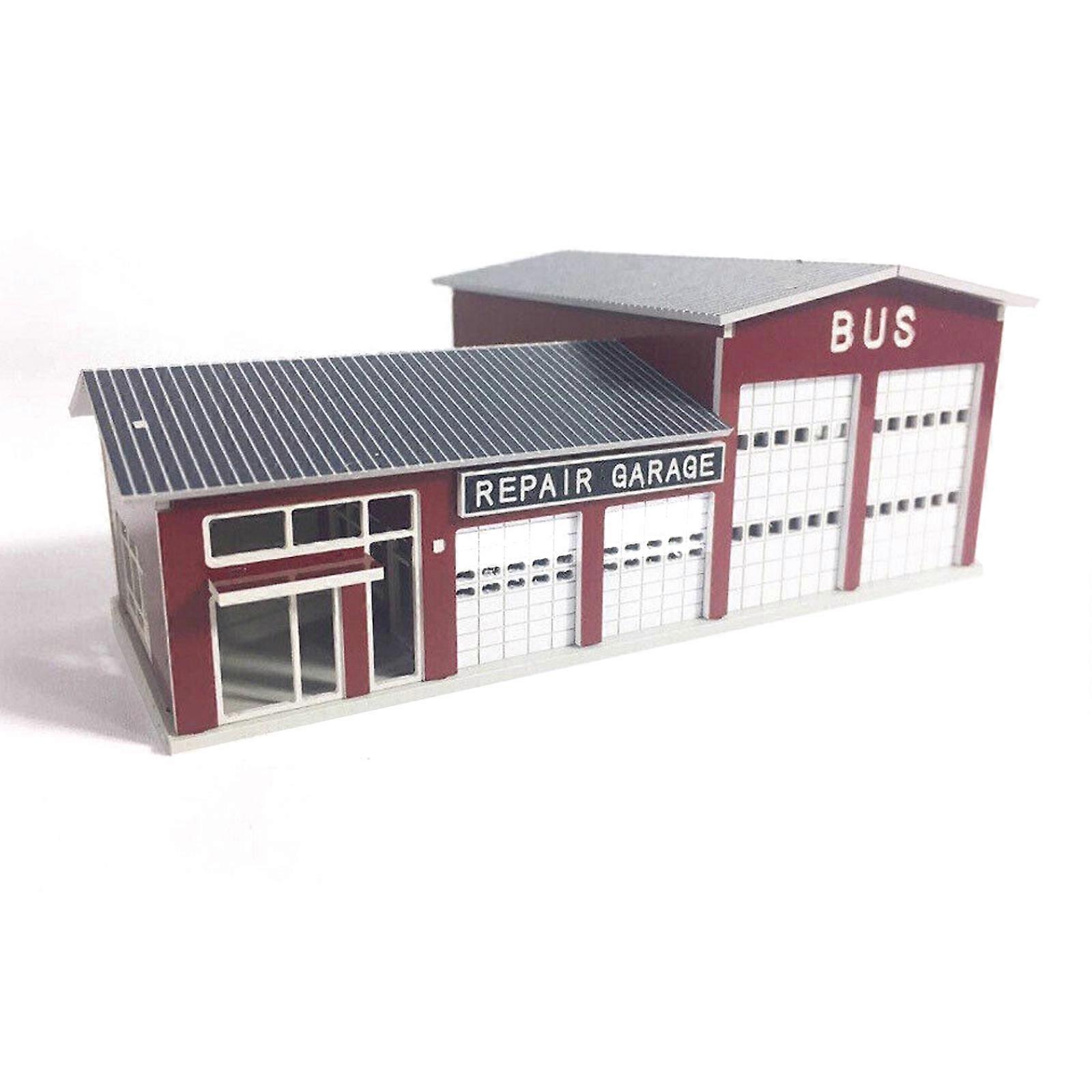 1/160 N Scale Plastic Repair Garage Model Kit - Easy Assembly, Red ...