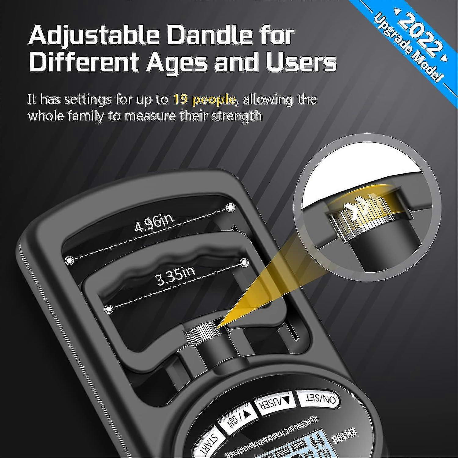 Hand Dynamometer Grip Strength Trainer - Electronic Hand Grip Strength ...