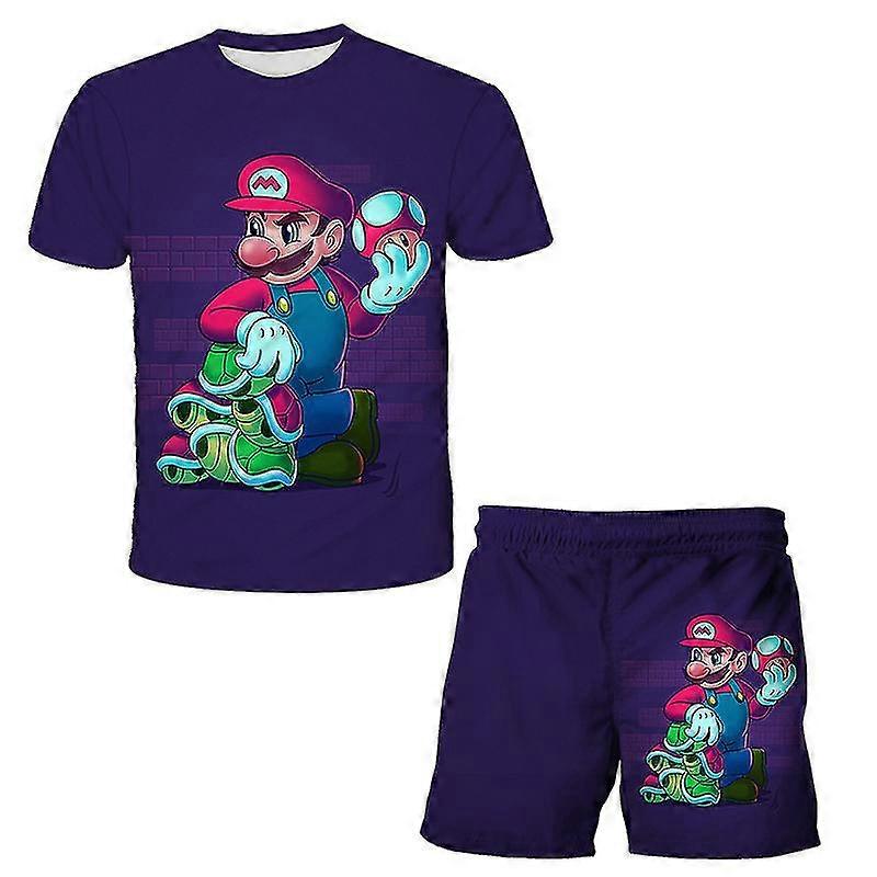 Summer Children's Swimsuit Two-piece Super Mario Swimsuit Boys ...