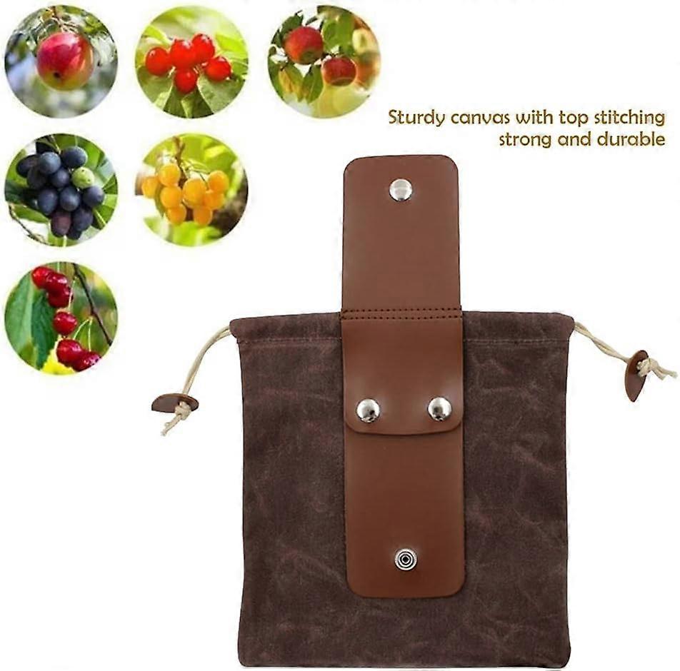 Foraging Bag Waxed Canvas Collapsible Outdoor Camping Foraging Pouch ...