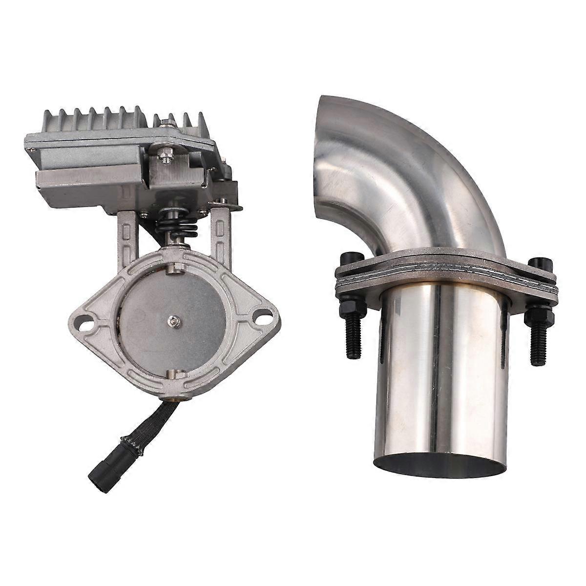 Electric Exhaust Cutout Valve with Flanged Pipes 12V Power Outlet ...