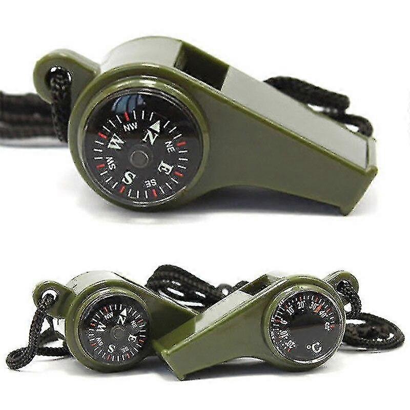 1pcs Outdoor Whistle Compass Thermometer 3 In 1 Camping Hiking ...
