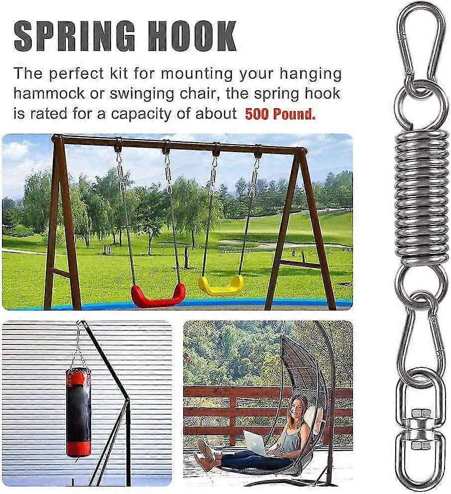 Hammock Chair Hanging Kit Swing Spring Hardware, Heavy Duty Suspension ...