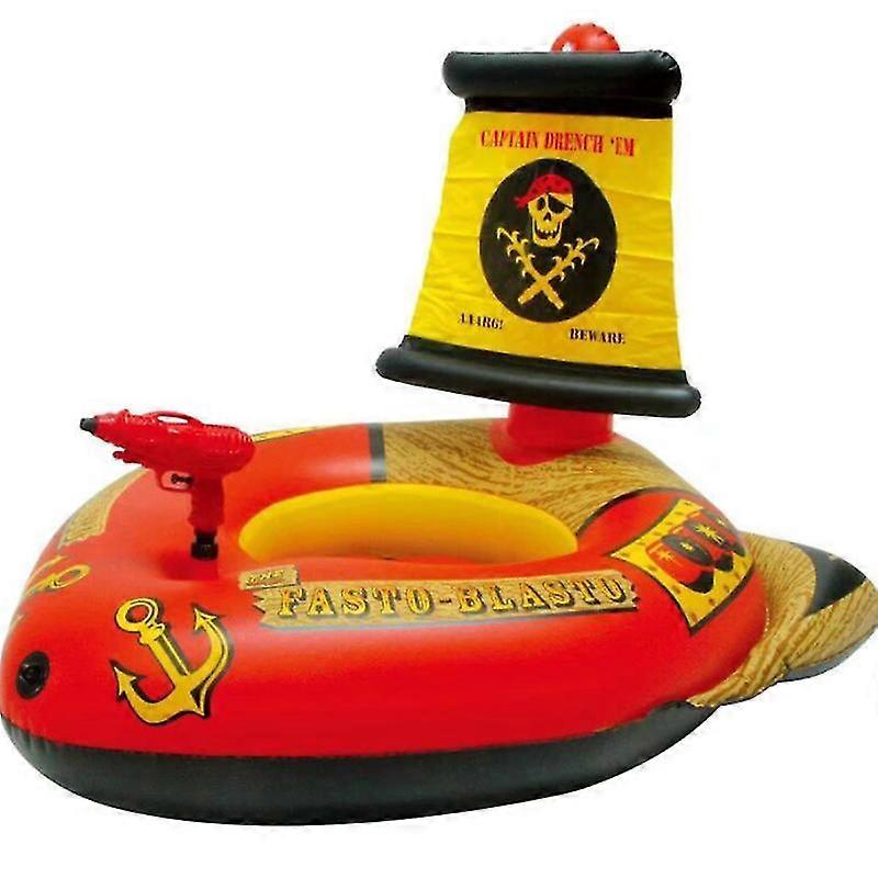 Summer Inflatable Pirate Boat Pool Float For Kids With Built-In Squirt ...