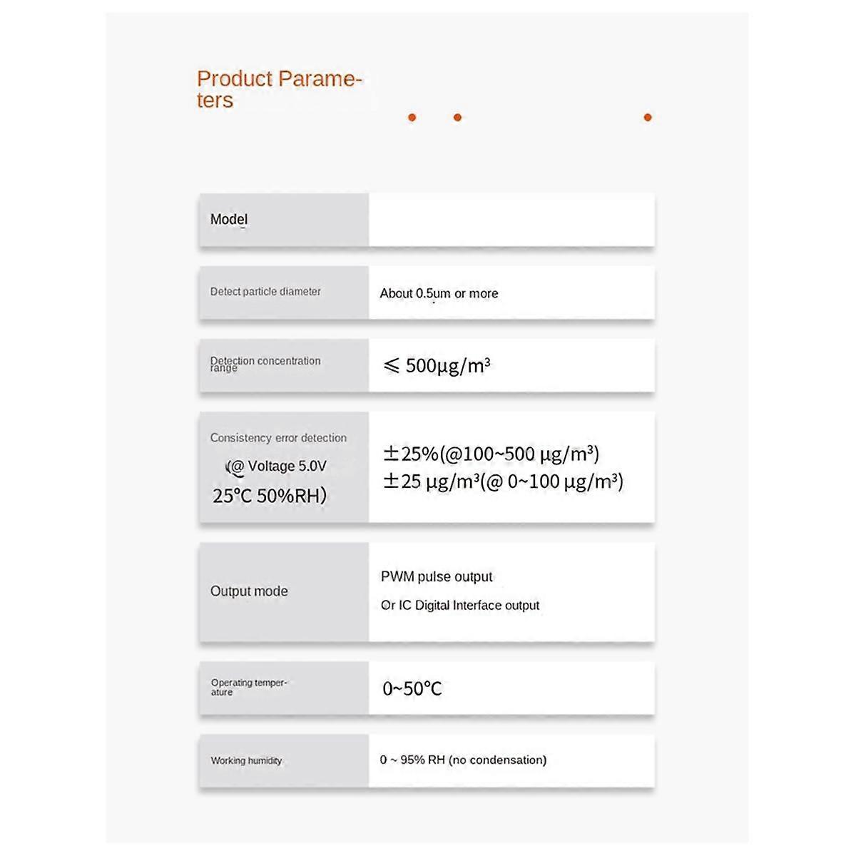 MPM20-AH Infrared PM2.5 Sensor Module Detects Air Laser Particle Sensor ...