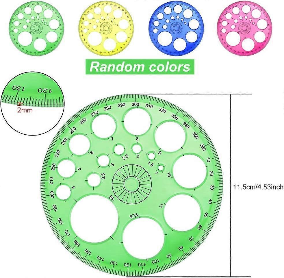 2024 New 2 pieces circle stencil ruler circle stencil 360 degree ...