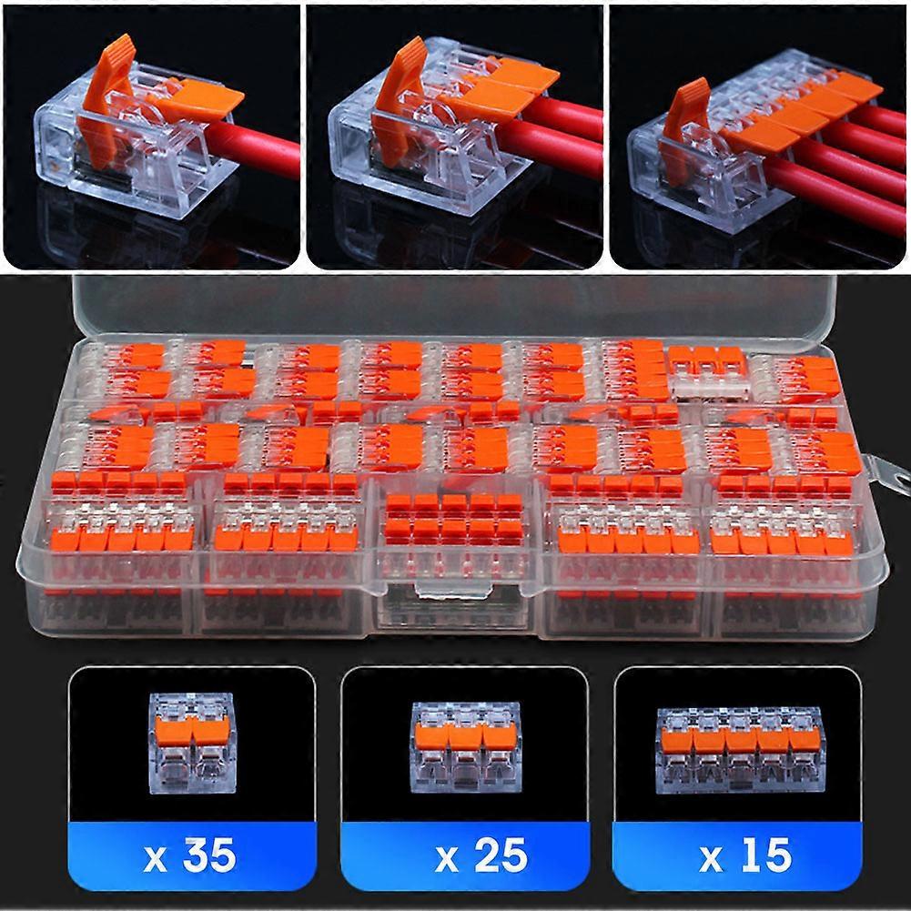 75pcs 221 Electrical Connector Wire Block Clamp Terminal Cable Reusable ...