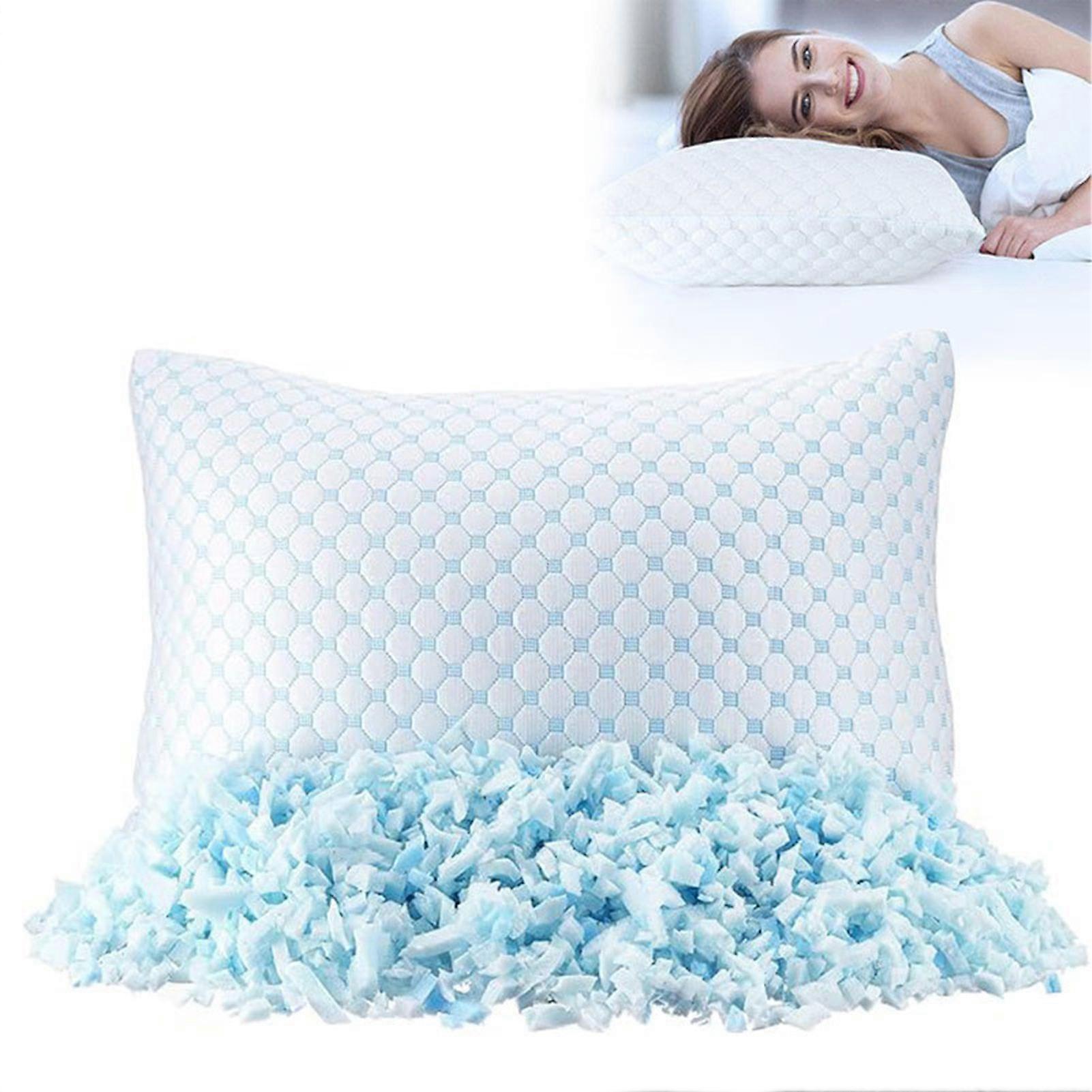 Shredded Sponge Pillow Cooling Feeling Slow Rebound Elastic Neck Pain ...