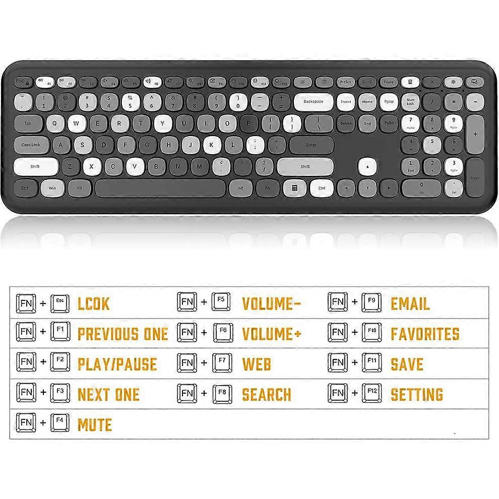 Mofii Wireless Keyboard and Mouse USB 110 Keys Compact Full Size ...