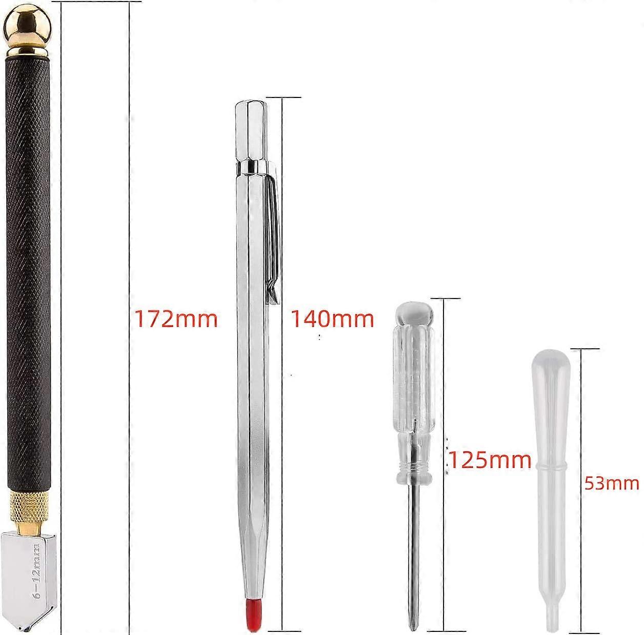 Professional Glass Cutter Glass cutter for 2-20mm glass with 2 oil drip ...