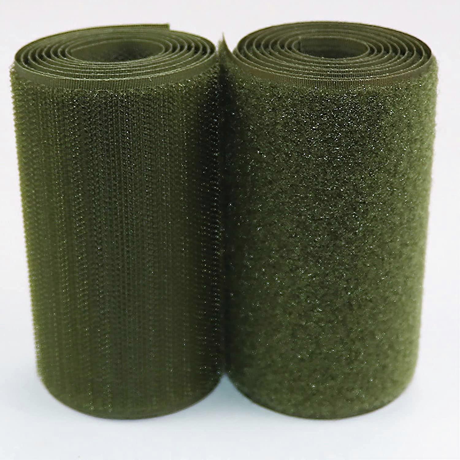 Hook and Loop Tape 10cm Wide Army Green Nylon SewOn Fastener Washable ...