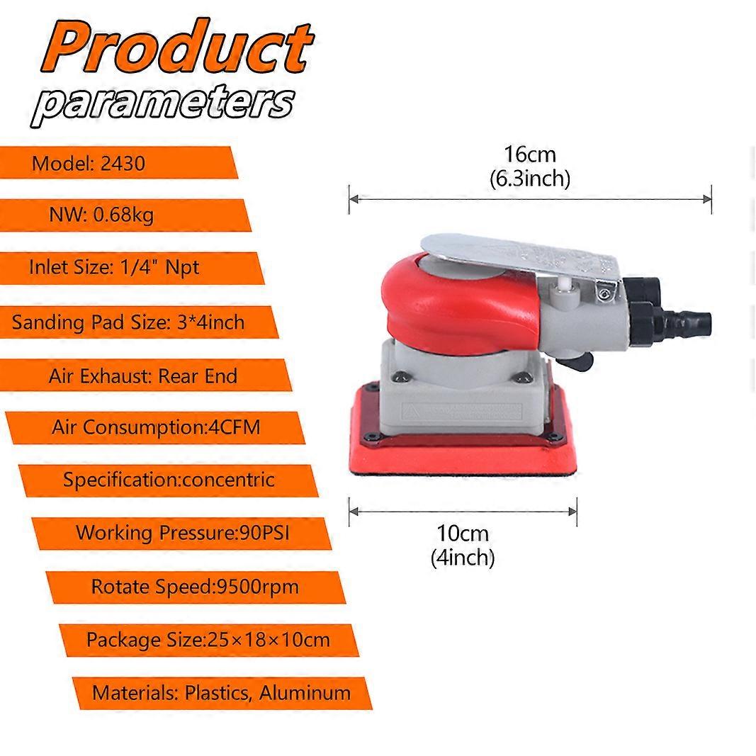 75x100mm professional square pneumatic sanding machine, car furniture ...