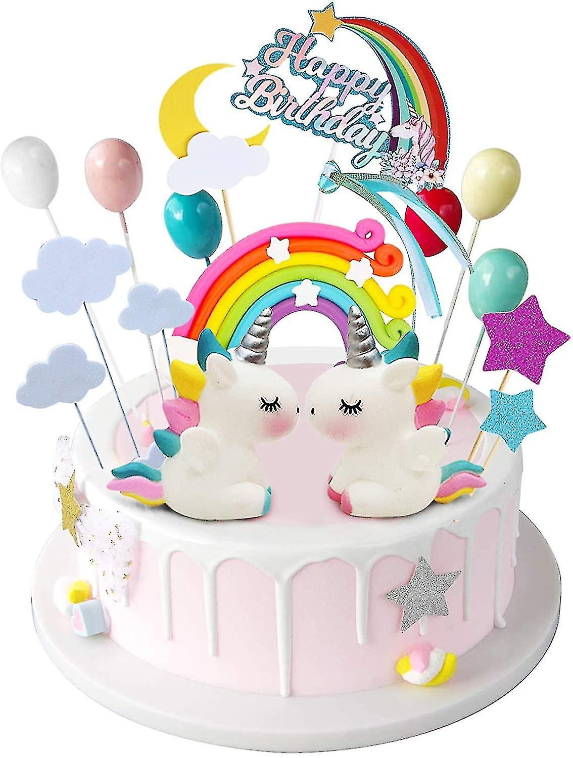 21pcs Cake Topper Kit Cloud Rainbow Cake | Fruugo UK