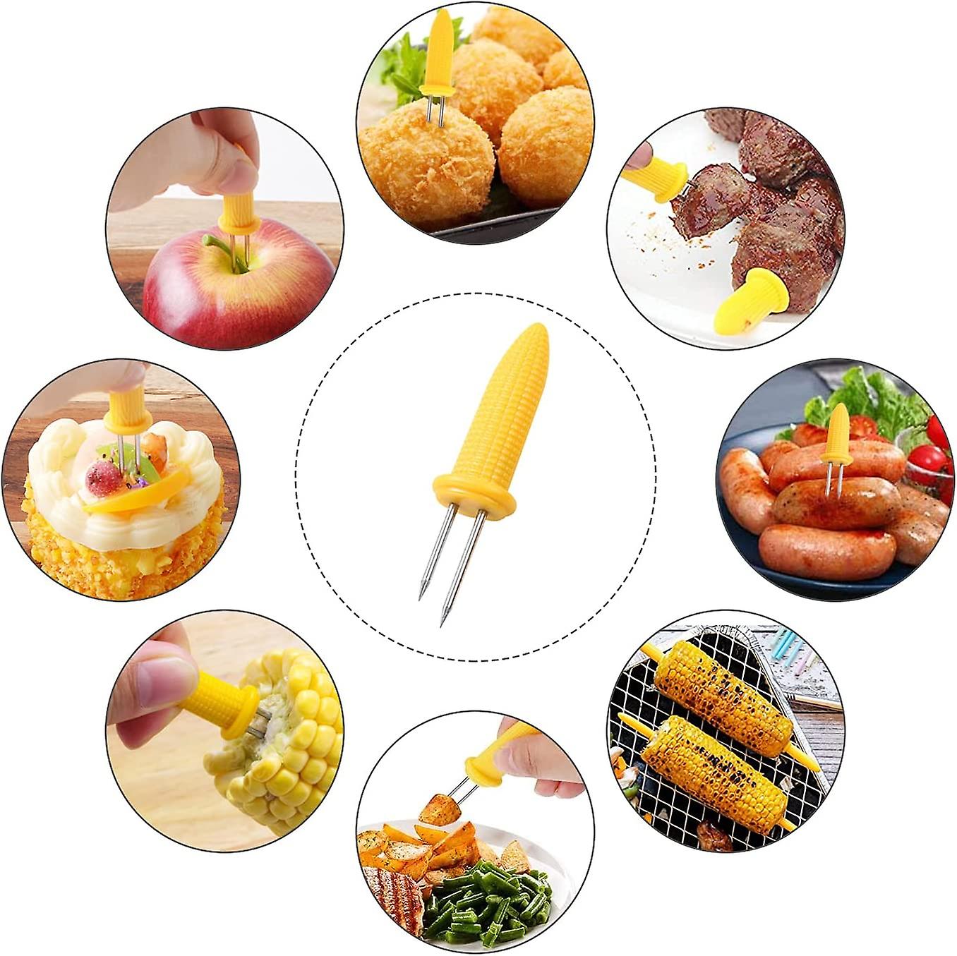 12pcs Corn Holders Stainless Steel Corn Cob Skewers, Corn Picks For Bbq ...