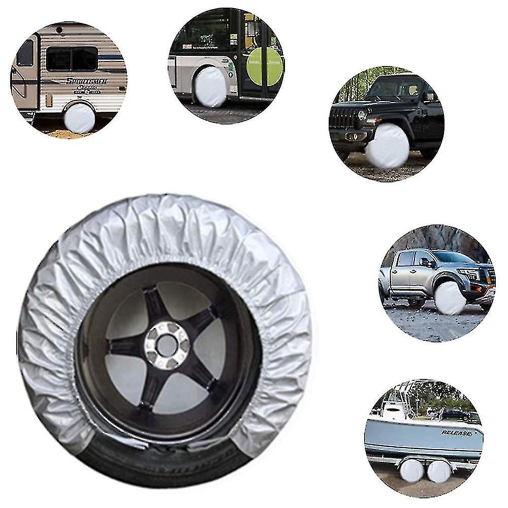 Tire Covers 4 Pieces Universal Tire Cover Sun Protection Wheel Guard ...