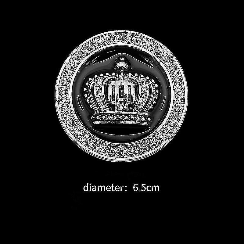 3d Shiny Diamond Metal Crown Car Crown Badge Decal - Large Round Crown ...