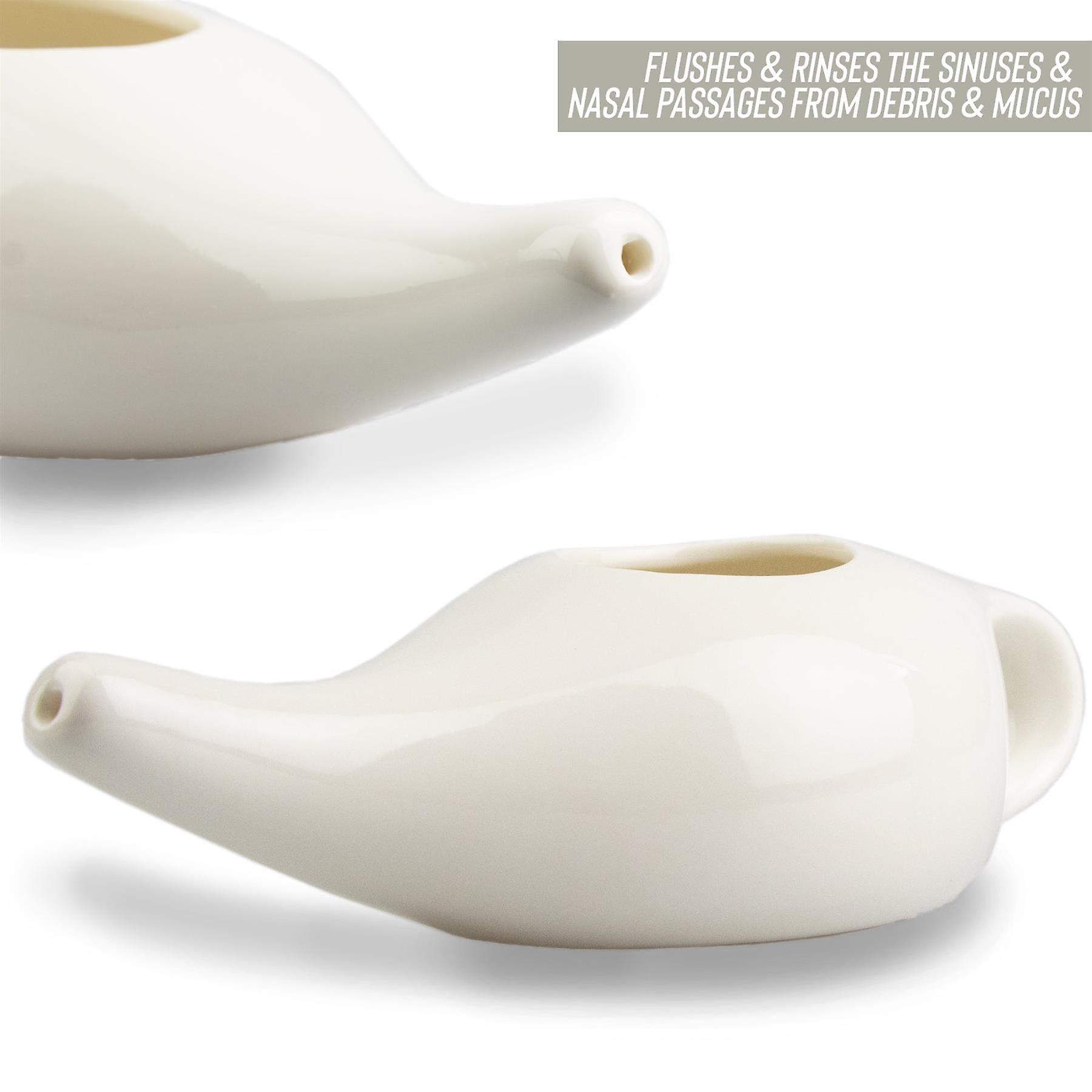 Myga Ceramic Nasal Neti Pot - Sinus Rinse Pot for Nasal Flushing, Detox ...