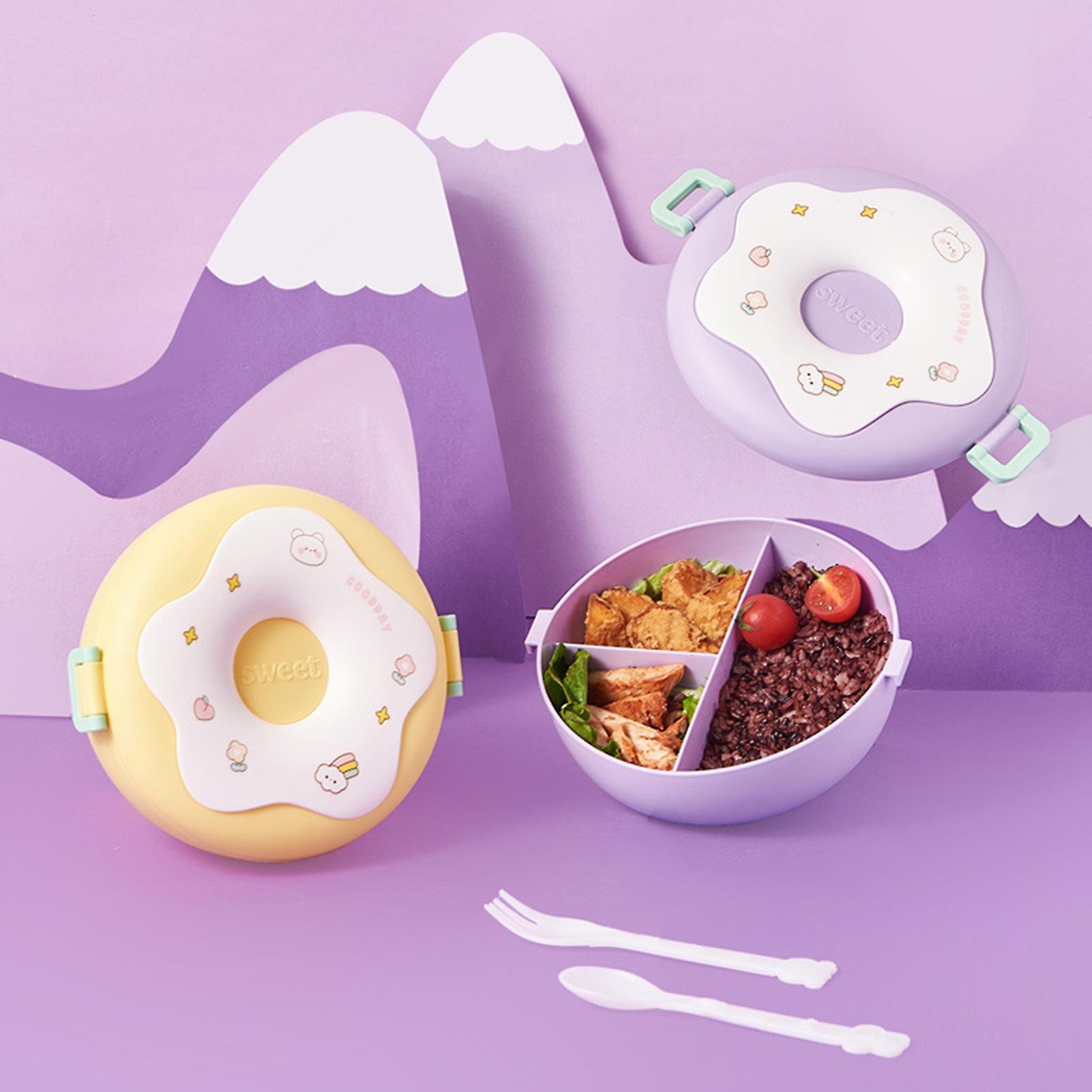 Wharick Cute Cartoon Donut 1000ml Lunch Box Microwavable Bento ...