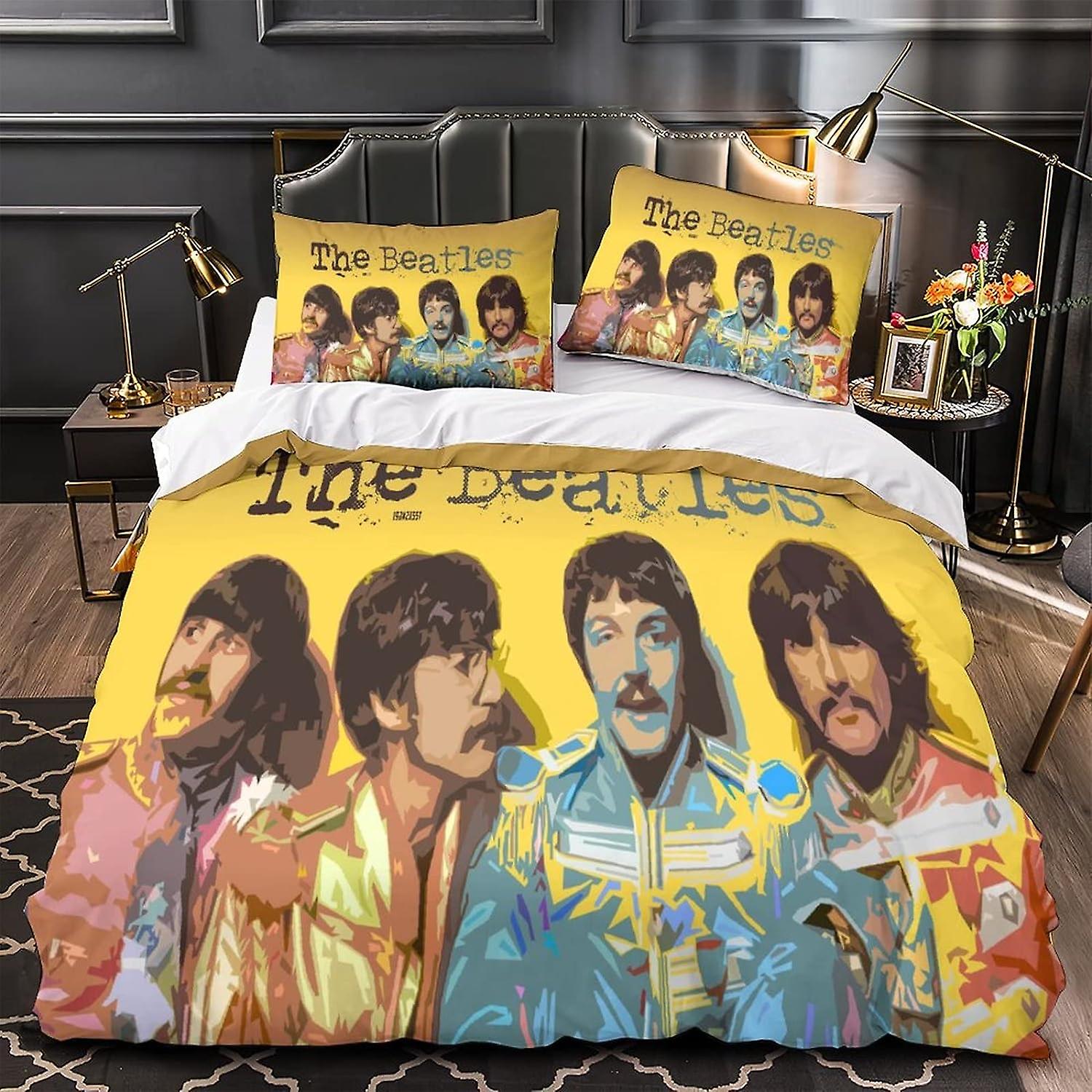 The Beatles Bedding Duvet Cover Set Soft Microfiber Rock Band Bedding ...