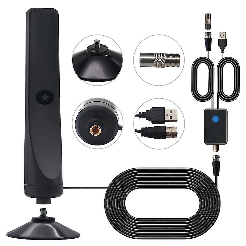 Rewave Antenna, Suction Cup TV Antenna Plug Play Digital TV Antenna 50 ...