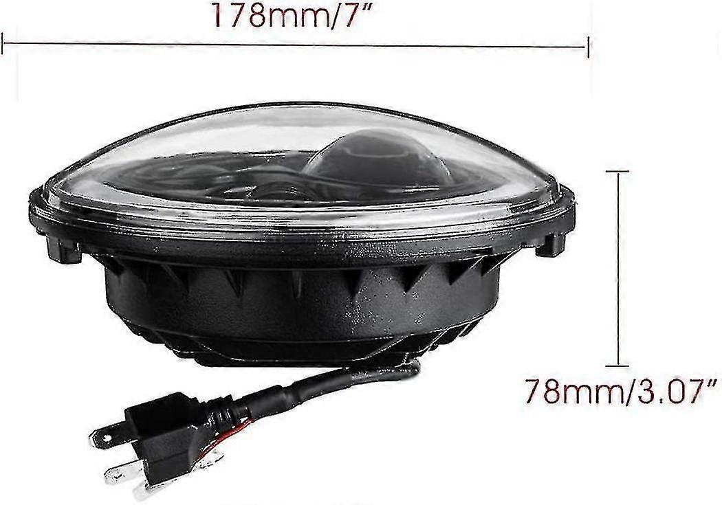 7 Inch Approved Round Led Headlights, 2 Pieces Halo Projector Headlight ...