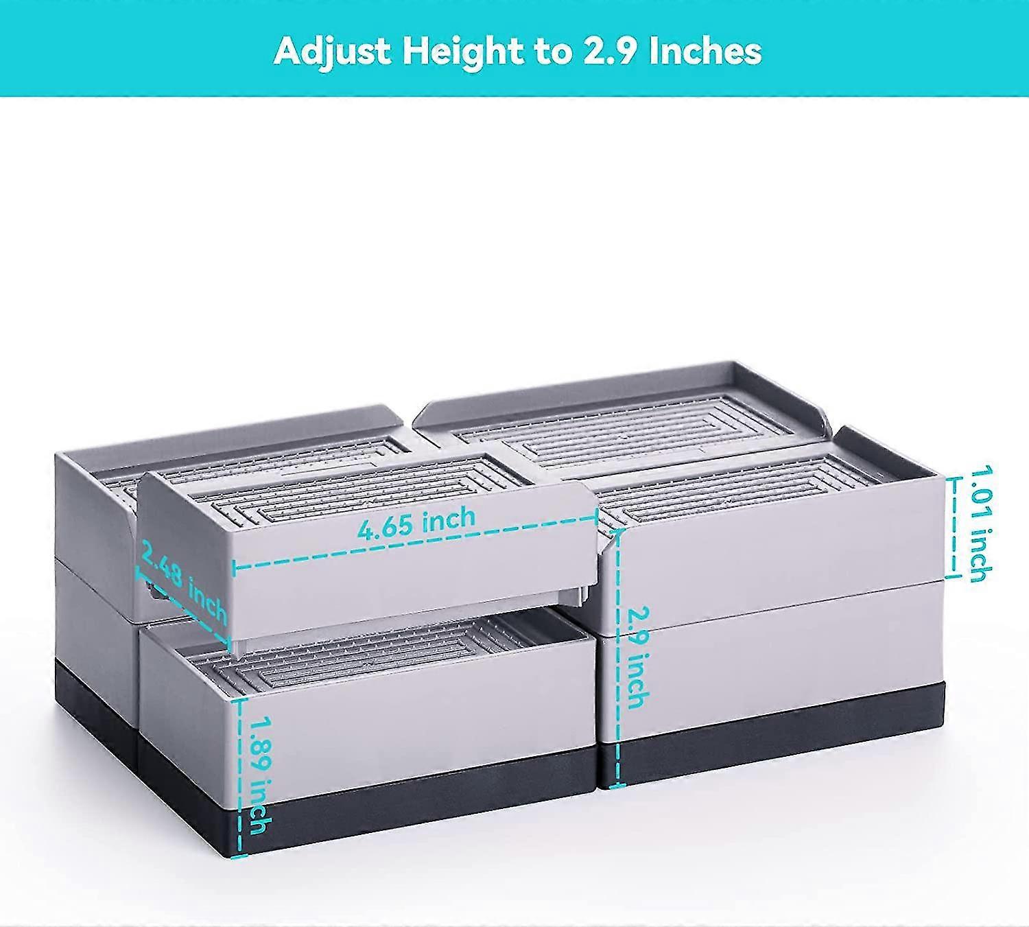 Adjustable Furniture Risers 3 Inch, Stackable Bed Risers Heavy Duty ...
