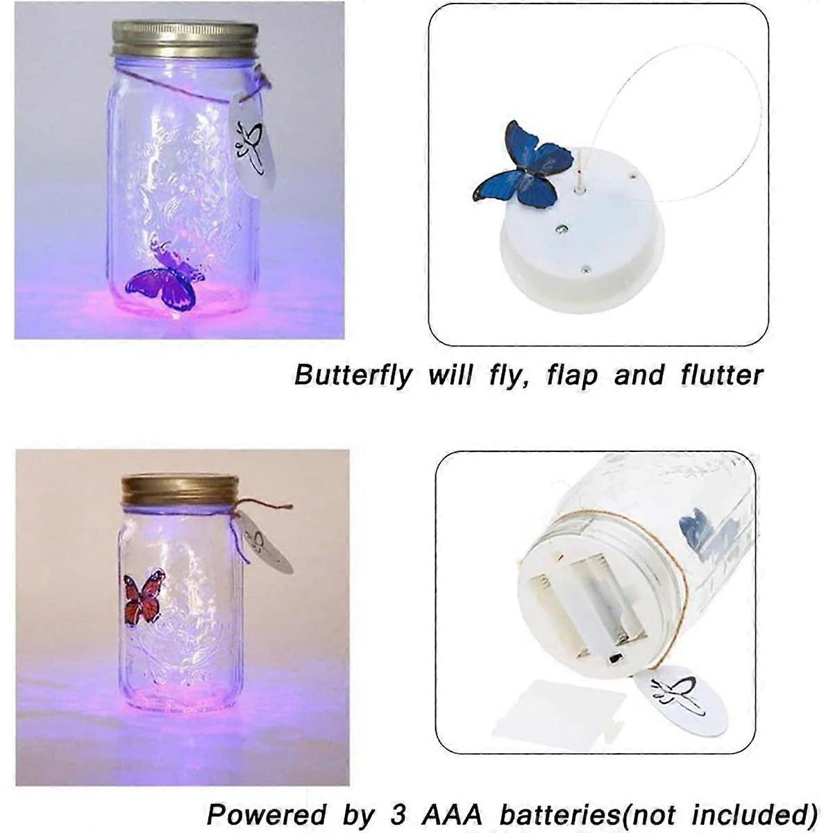 Simulation Butterfly Collection in a Jar, Butterfly Jar That Moves, LED ...