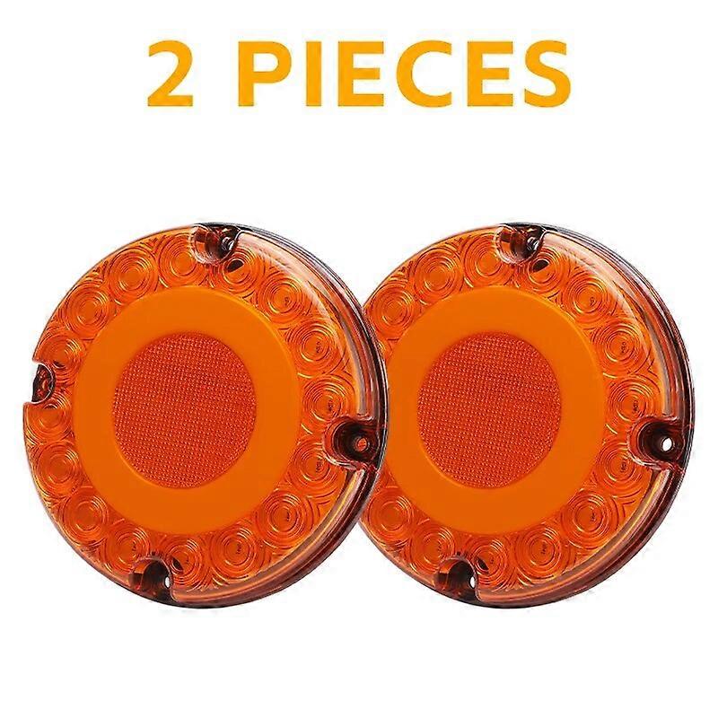 7 Inch 36LED Trailer Tail Lights Round Rear Stop Brake Tail Lamp Flash ...