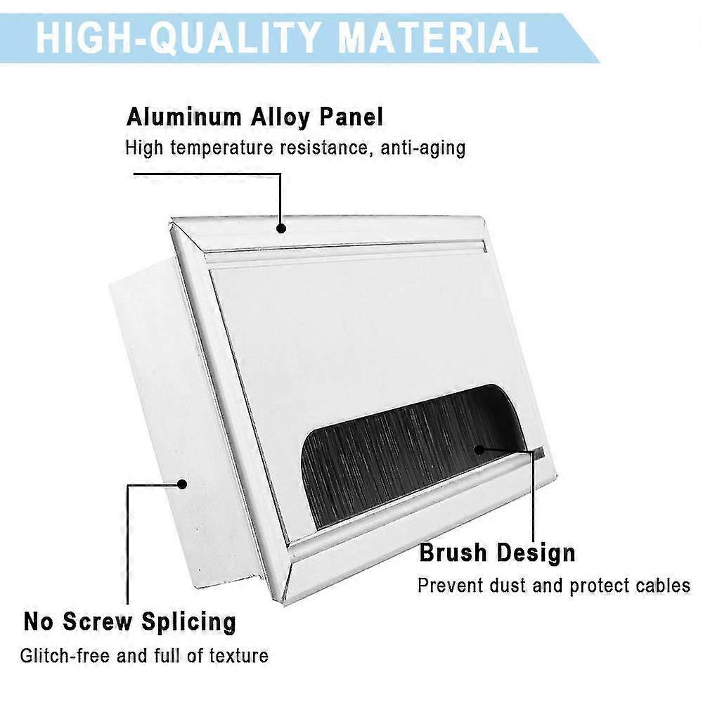 Aluminium Cable Grommet, Square, 160 X 80 Mm, Desk Cable Grommet For ...