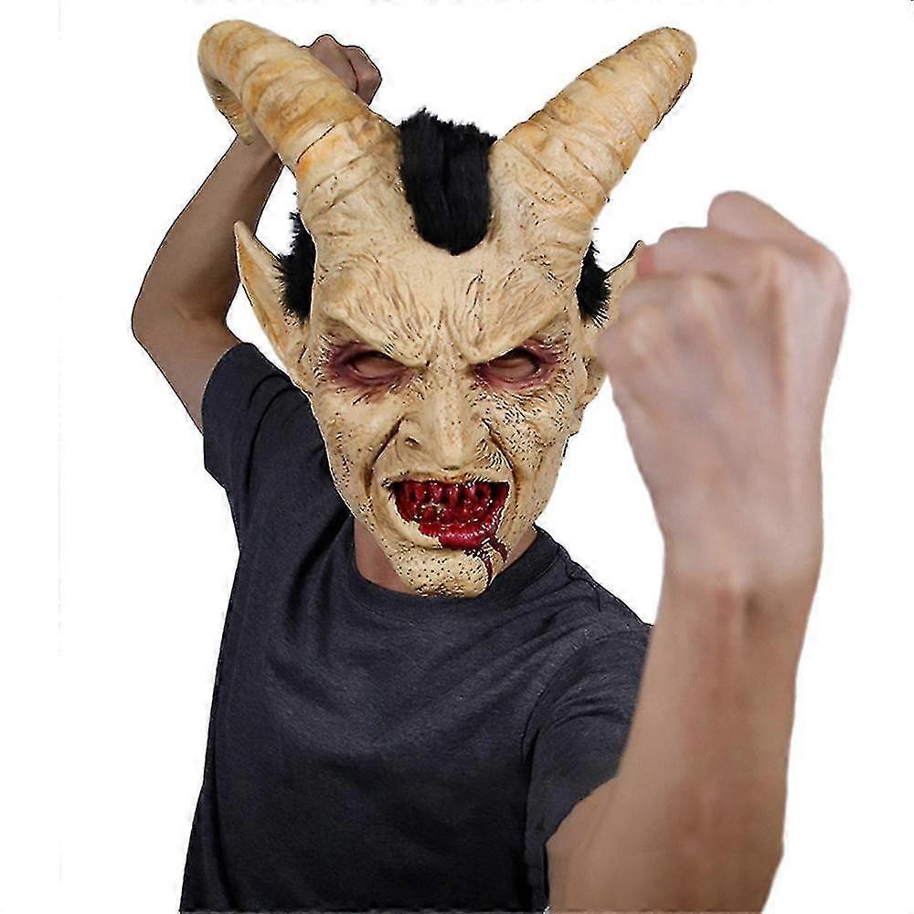 Halloween Mask Lucifer Face Mask Devil Masks Latex Masquerade | Fruugo UK