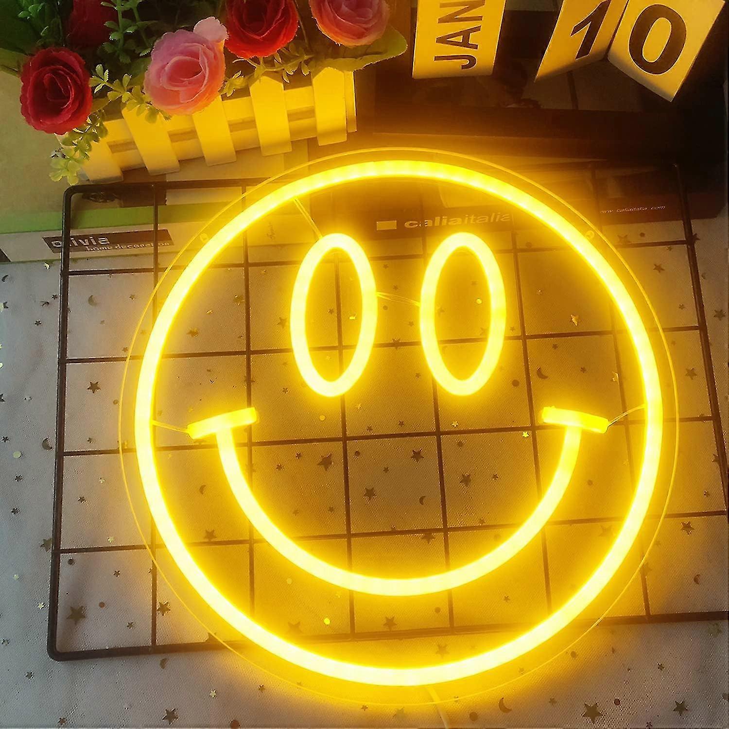 Smiley Face Neon Sign Dimmable Smiley Face Led Sign Smile Neon Sign For ...