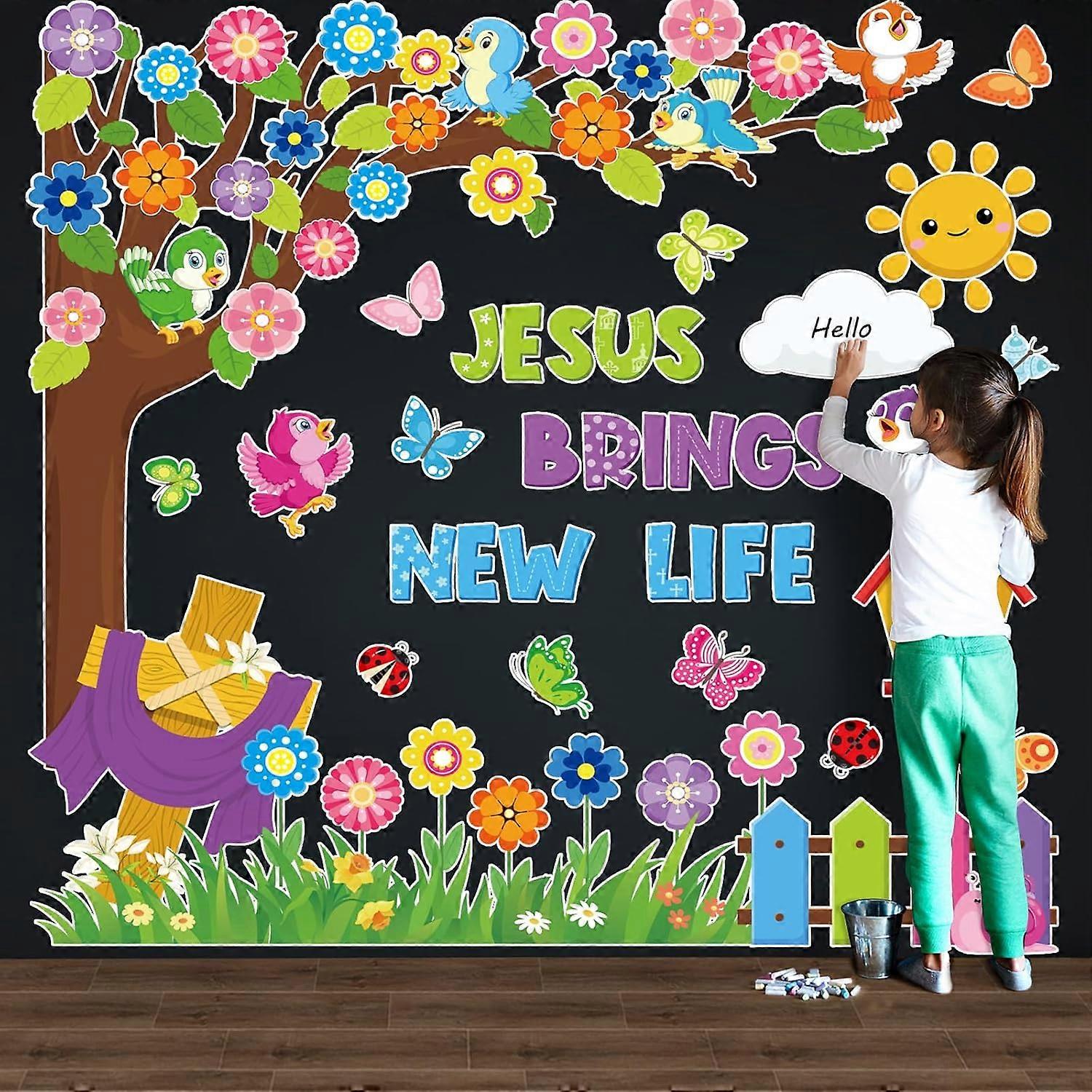 112 Pcs Christian Spring Bulletin Board Decorations Classroom Religious ...