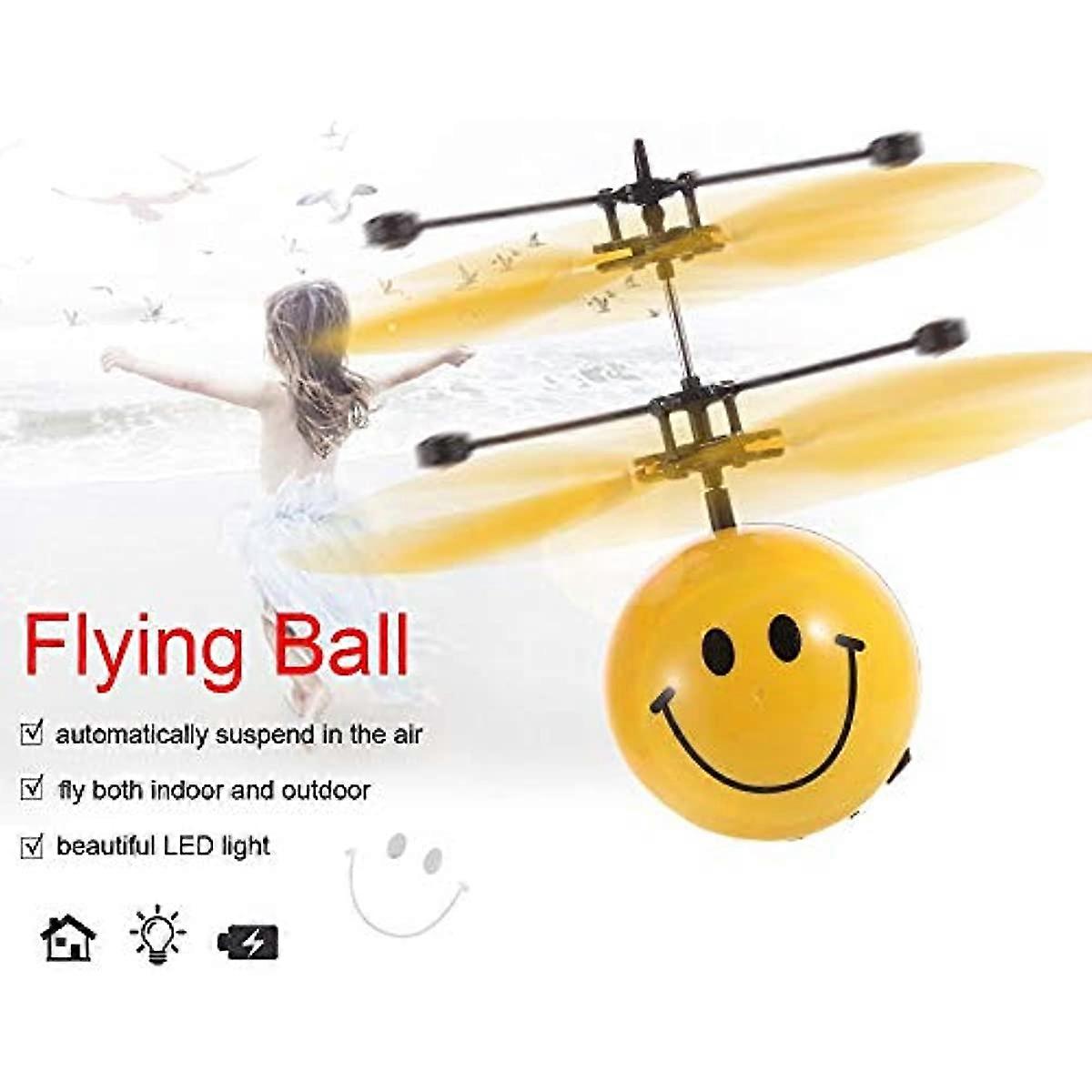 Tenlacum Creative Emoji Levitating Sphere Smiley Face Helicopter Flying ...