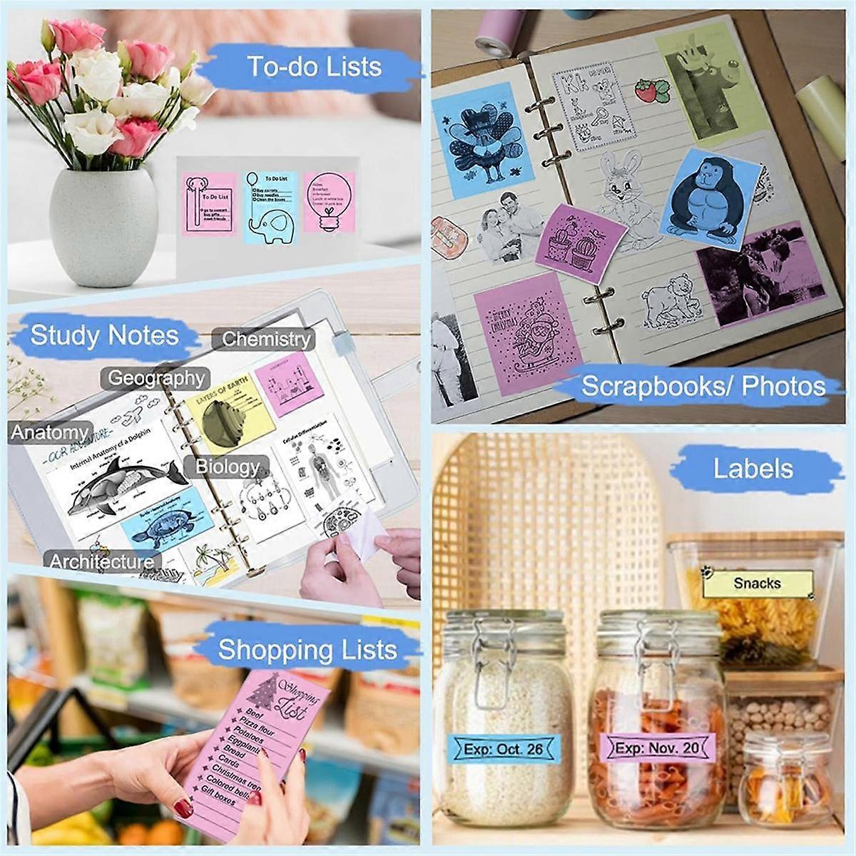 15 Rolls Thermal Sticker Paper for Mini Printer Sticker Maker, 9 ...