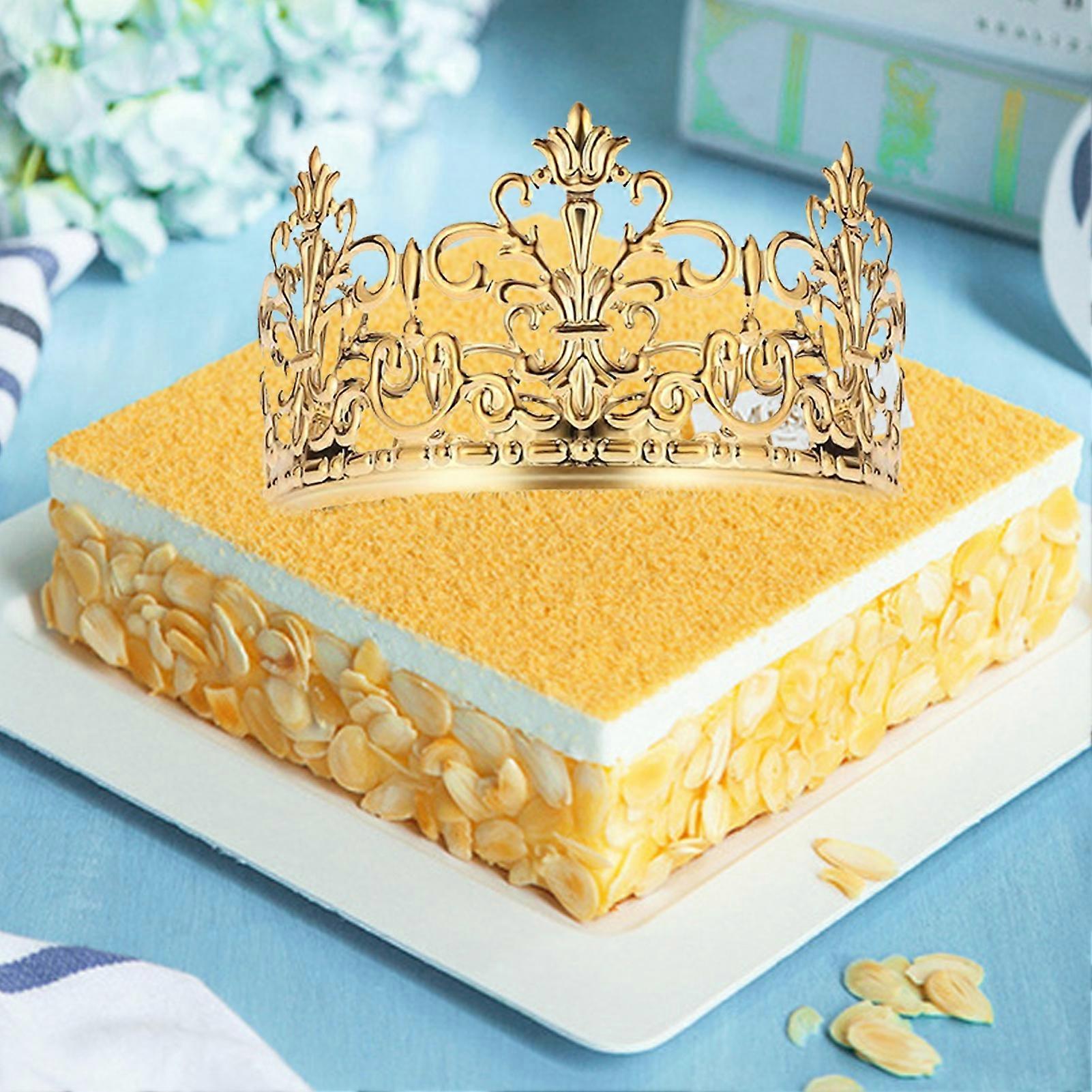 Cake Topper Realistic Looking Rust-proof Metal Crown Cake Topper Royal ...