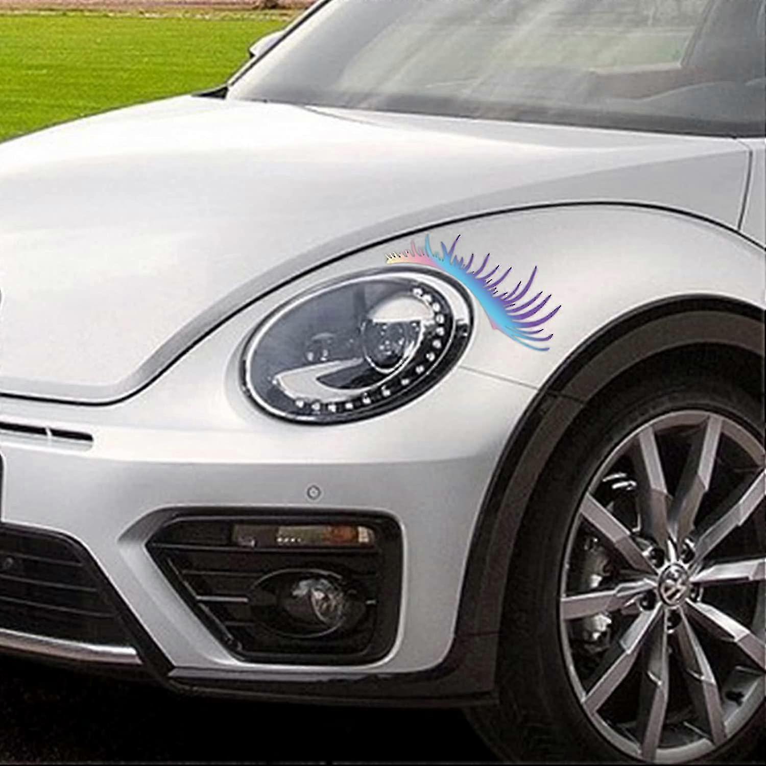 4 Pcs Car Headlight Eyebrow Stickers Sexy Eyelash Car Sticker 98 X 43 ...