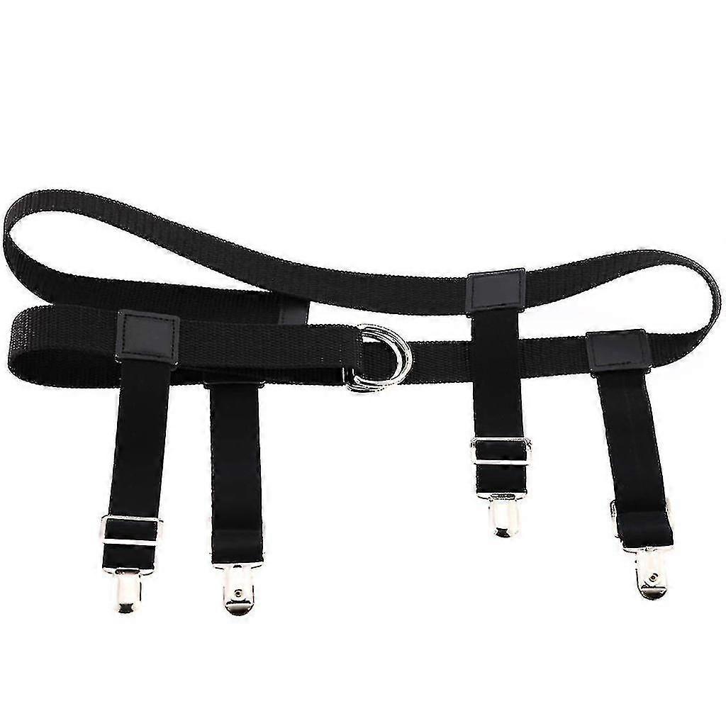 Mens Womens Elastic Nylon Waist Belt With Garter Suspender Clip ...