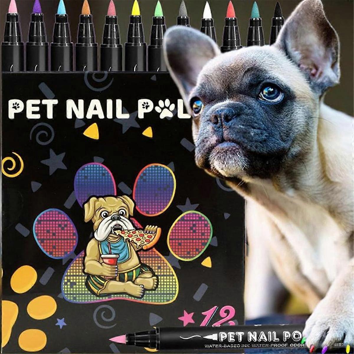 Pet Nail Polish for Cats Fast Drying Multipurpose Nail Polish 12 Colors ...