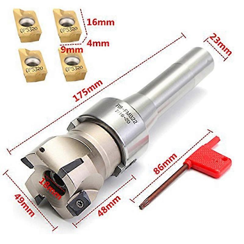 R8 Fmb22 400R 50Mm Face End Mill Shell Cutter +4X Apmt1604 Inserts ...
